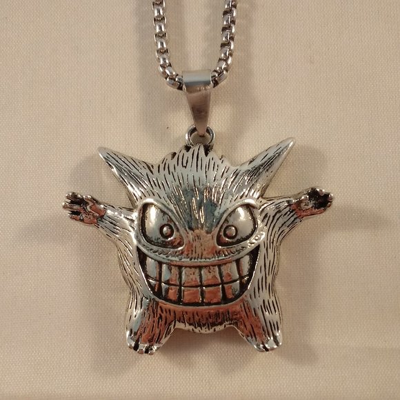 Accessories | Mens Silver Stainless Steel Carved Gengar Pokemon Pendant ...